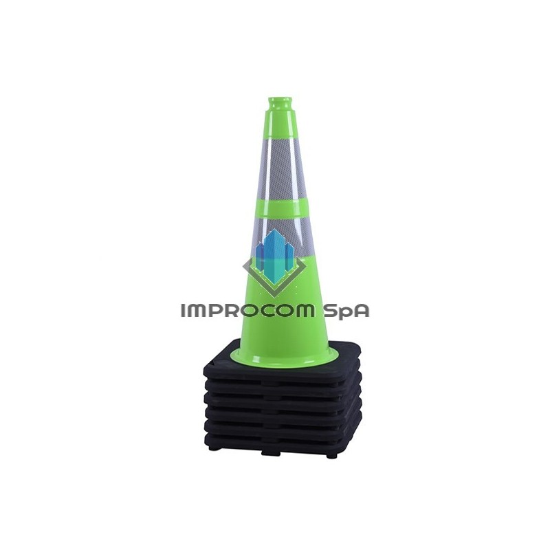 CONO DE SEGURIDAD 28" / 70 CM VERDE FLUOR - Improcom SpA