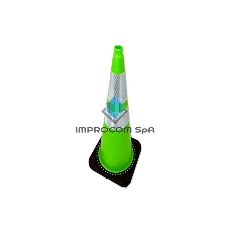 CONO DE SEGURIDAD 36" / 90 CM VERDE FLUOR - Improcom SpA