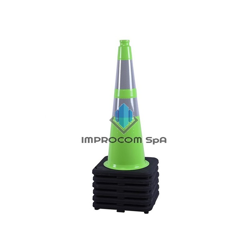 CONO DE SEGURIDAD 36" / 90 CM VERDE FLUOR - Improcom SpA