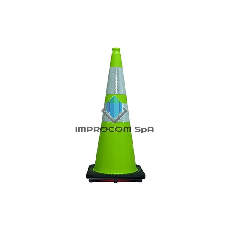 CONO DE SEGURIDAD 36" / 90 CM VERDE FLUOR - Improcom SpA